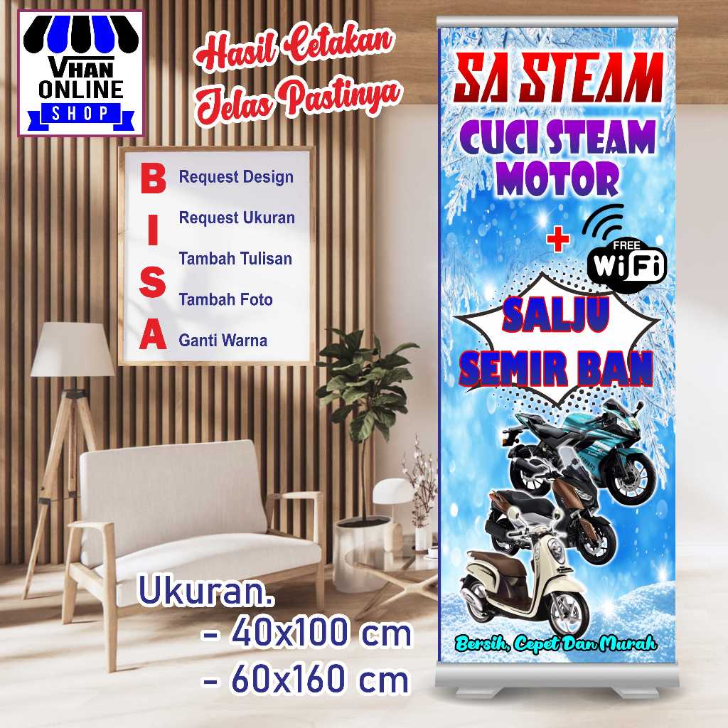 Jual Cetak Spanduk Banner Pencucian Motor Atau Steam Motor | Shopee ...