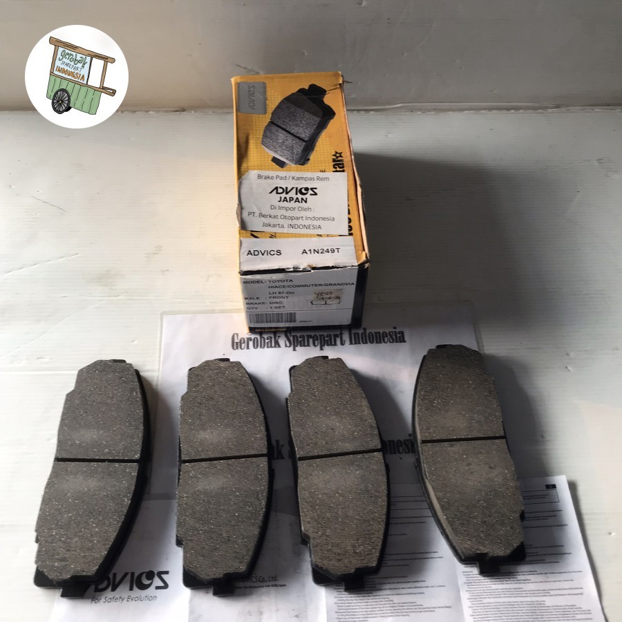 Jual kampas rem depan brake pad hiace commuter advics aisin | Shopee ...