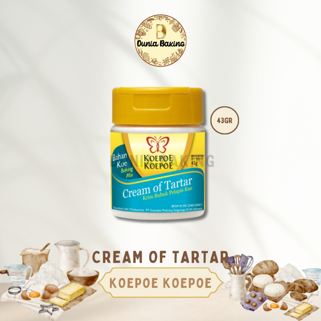Jual Kupu Kupu Cream Of Tartar 43 Gram / Penstabil Putih Telur / Koepoe ...