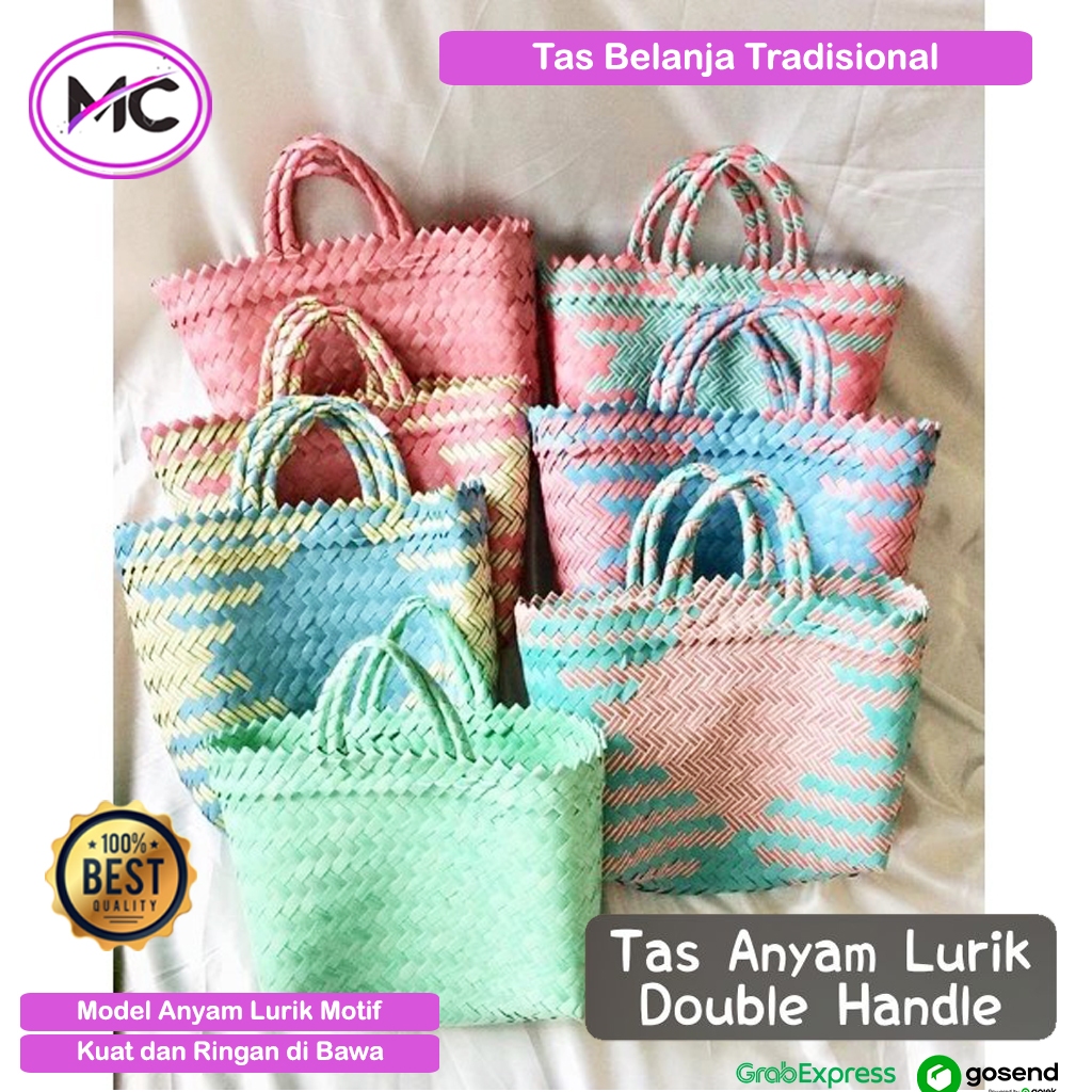 Jual Tas Anyaman Plastik Hampers Besar Jumbo Tas Belanja Tradisional Anyam Lurik Tas Kerajinan ...
