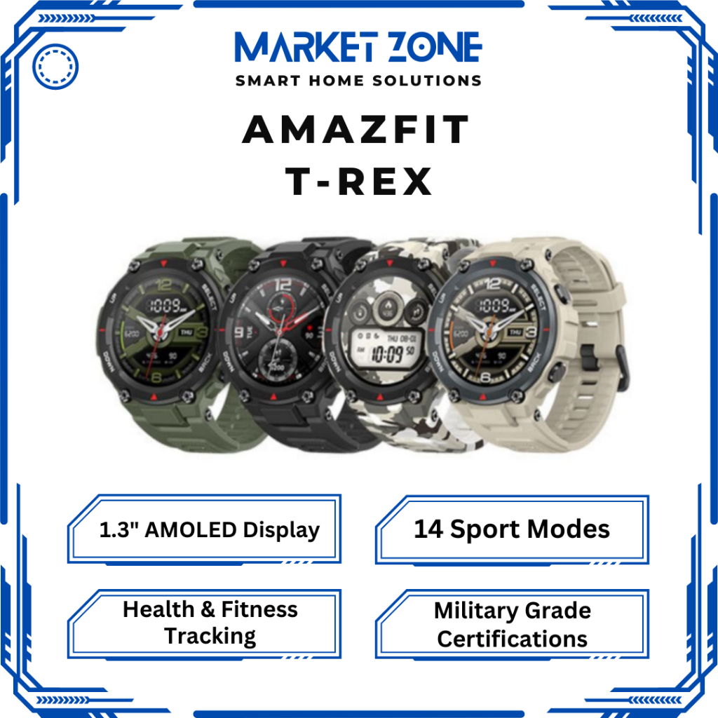 Jual Amazfit T REX Smartwatch 1.3 inch AMOLED Screen Military Grade GPS 5ATM Waterproof Smart ...