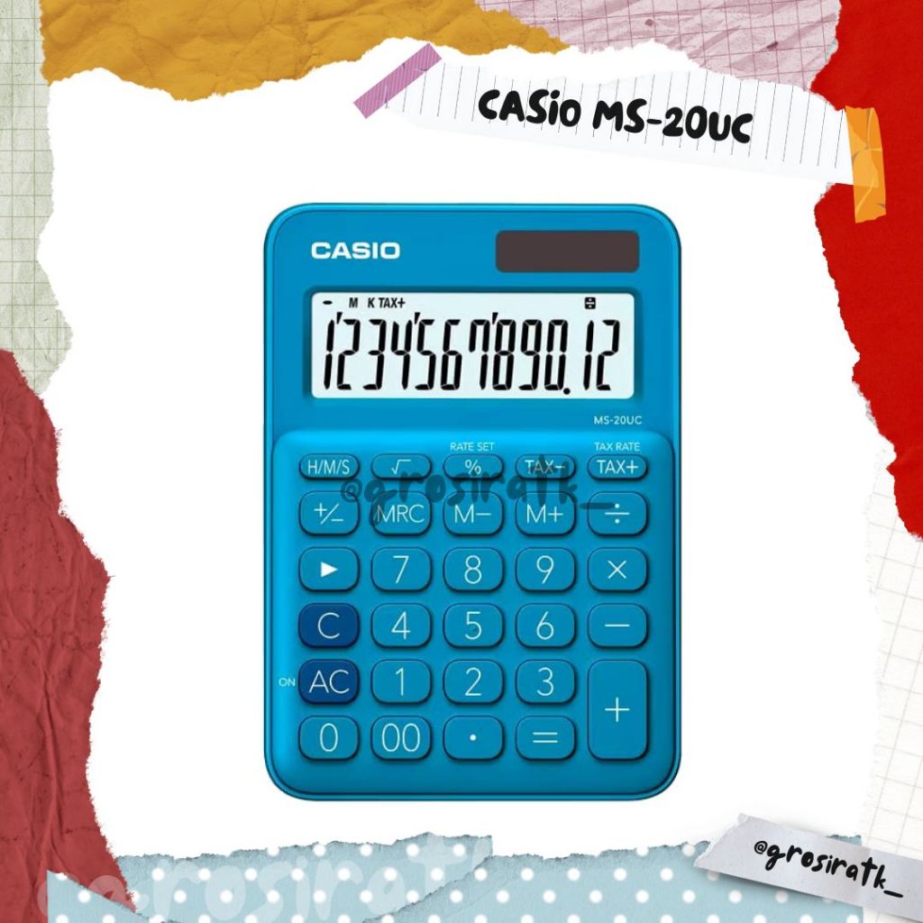 Jual Casio Calculator MS-20UC - Kalkulator Kantor - Seri Colorful - 12 digit | Shopee Indonesia