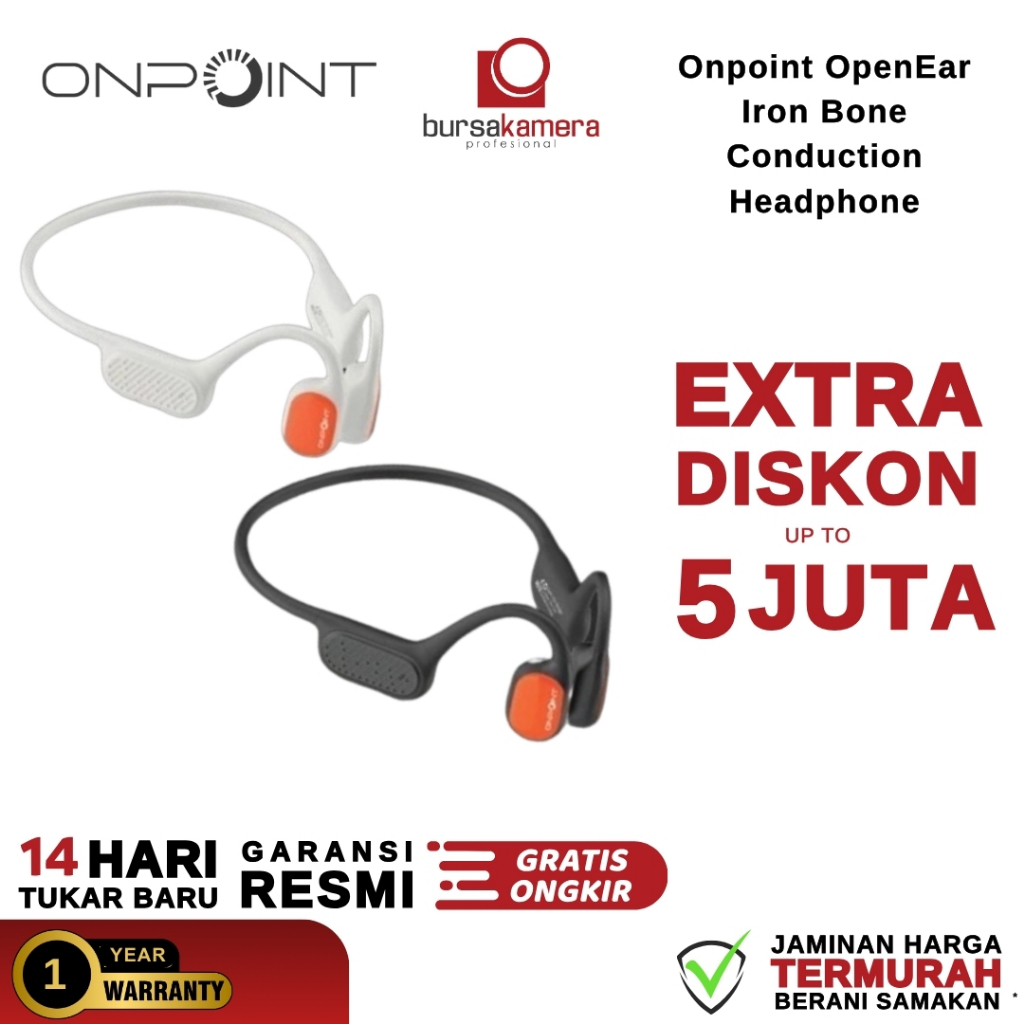 Jual ONPOINT OpenEar Iron Bone Conduction Headphone Open Ear Sport ...