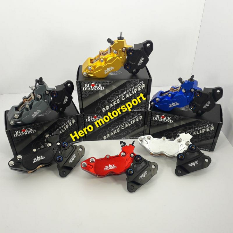 Jual Kaliper Cakram+Breket Depan 4p Piston Yamaha XMAX New/XMAX Old Black Diamond Original Best ...