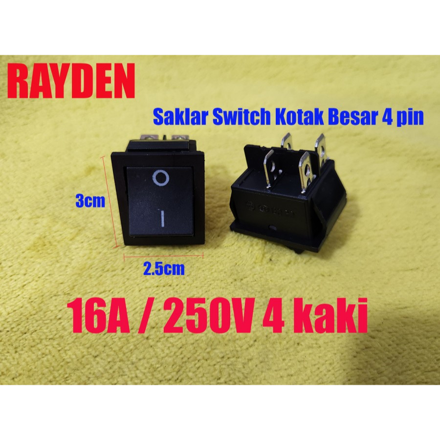 Jual Saklar Switch Kotak Besar 4 Kaki 8 kaki Hitam ON/OFF 4 Pin 8 pin ...