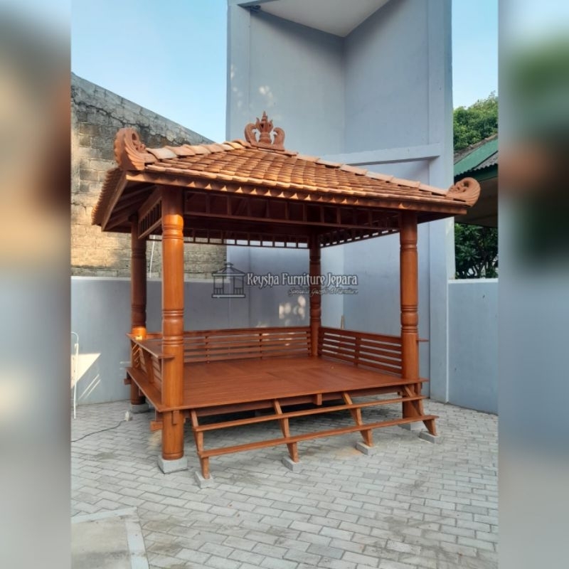 Jual Gazebo Tiang Motif | Gazebo Kayu Kelapa | Jual Gasebo | Shopee ...