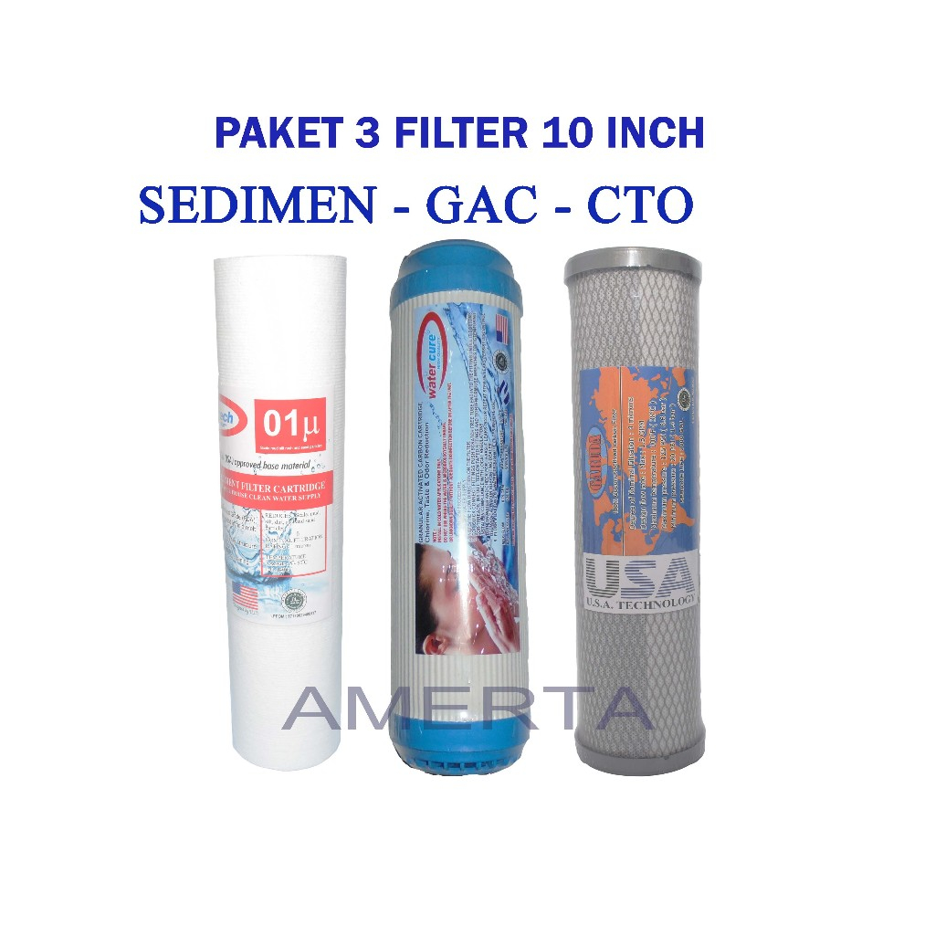 Jual Paket 3 Filter - SEDIMEN WATERTECH - GAC WATERCURE - CTO GARUDA ...