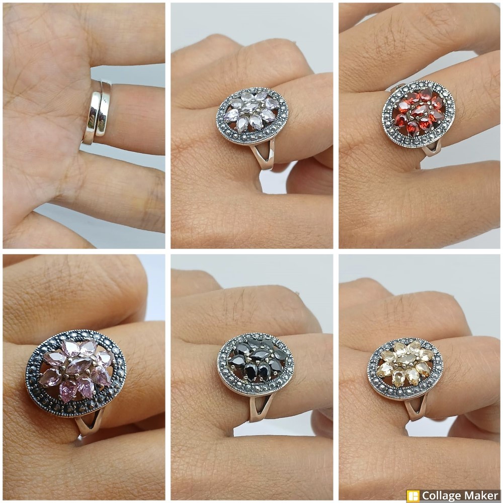 Jual Cincin Ring Perak Silver Bali Asli 925 Batu Natural Bunga Flower ...