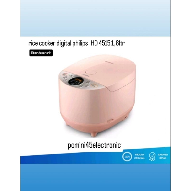 Jual Rice cooker digital philips 4515/90 1,8liter pink 10mode masak ...