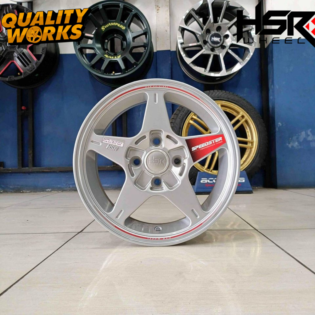 Jual Velg Racing Hsr r14 Lubang 4 Pcd 4x114,3 Pelek Hsr Speedster Ring 14 Lebar 6 Warna Silver ...