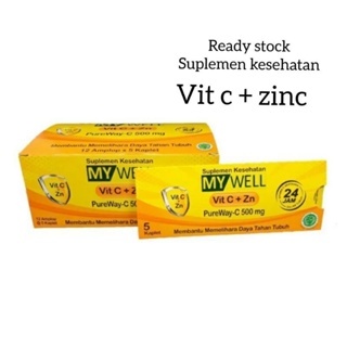 Jual MY WELL | mywell Vit C +Zn Isi 5 Tab Vitamin C 500MG Vitamin Daya ...