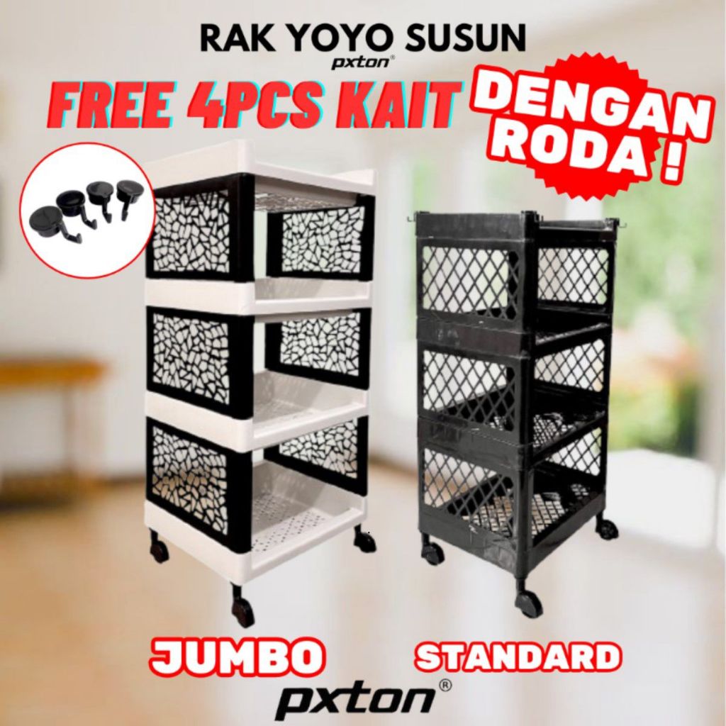Jual RAK YOYO PXTON / Rak Serbaguna roda / RAK PLASTIK / Rak sepatu ...