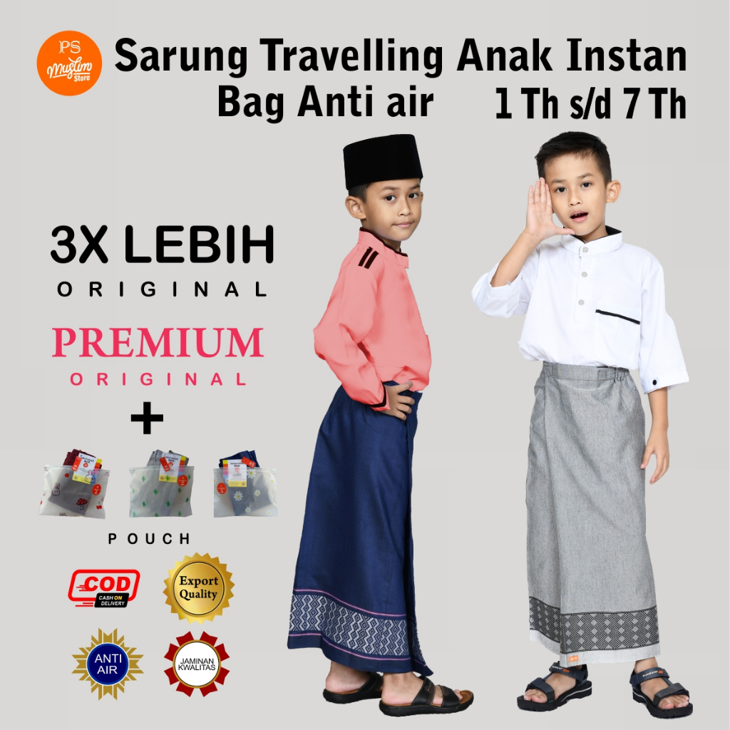 Jual Sarung Anak Instan Laki Laki Travelling Bag Praktis Model Rok Umur 1th,2th,3th,4th,5th,6th ...