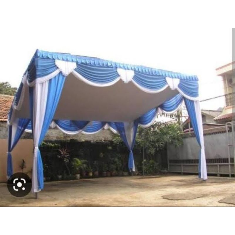 Jual 1 set aksessoris tenda ukran 4x6(rumbai, plafon,tirai dan terpal ...