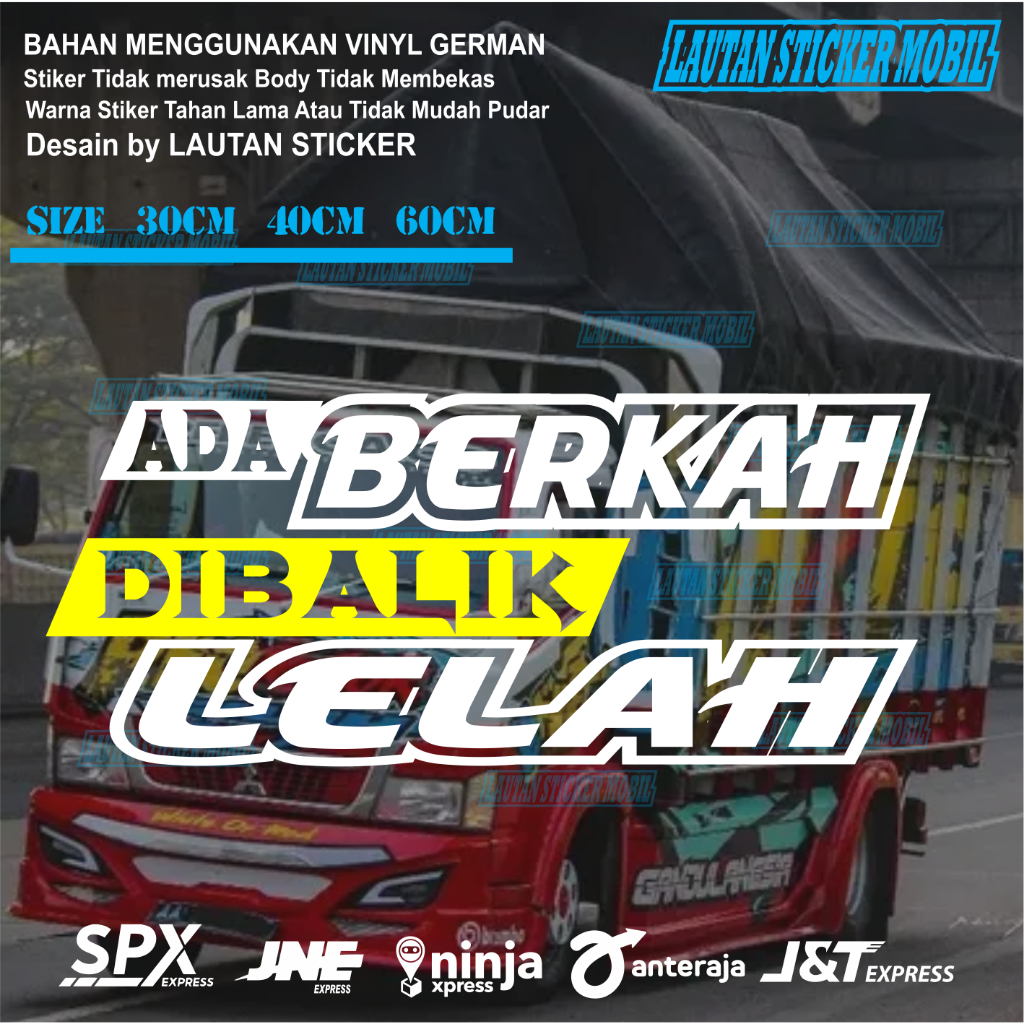 Jual cutting sticker stiker ada berkah dibalik lelah kaca samping ...