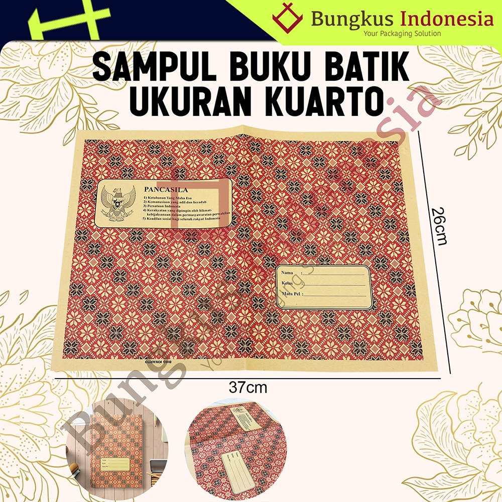 Jual Sampul Buku Kuarto Motif Batik / Kwarto / SIDU | Shopee Indonesia