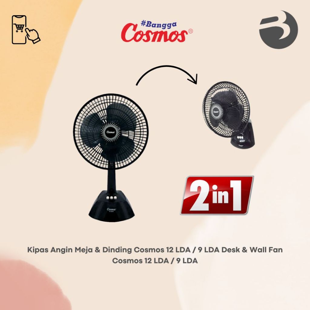 Jual Kipas Angin Meja & Dinding Cosmos 12 LDA / 9 LDA Desk & Wall Fan ...