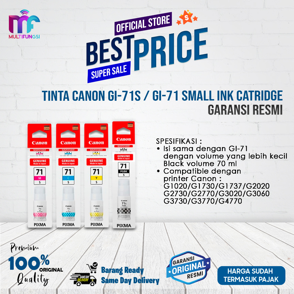 Jual Tinta Canon GI-71S / GI-71 Small Ink Catridge Black/Cyan/Magenta ...