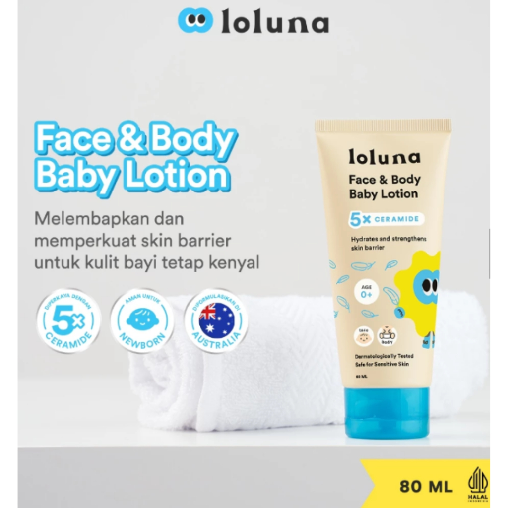 Jual Loluna Face & Body Baby Lotion Krim Muka dan Badan Newborn Bayi ...