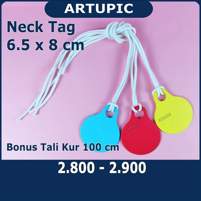 Jual NECK TAG 6,5x8 cm POLOS ECERAN TALI KUR Kalung Penanda Leher ...