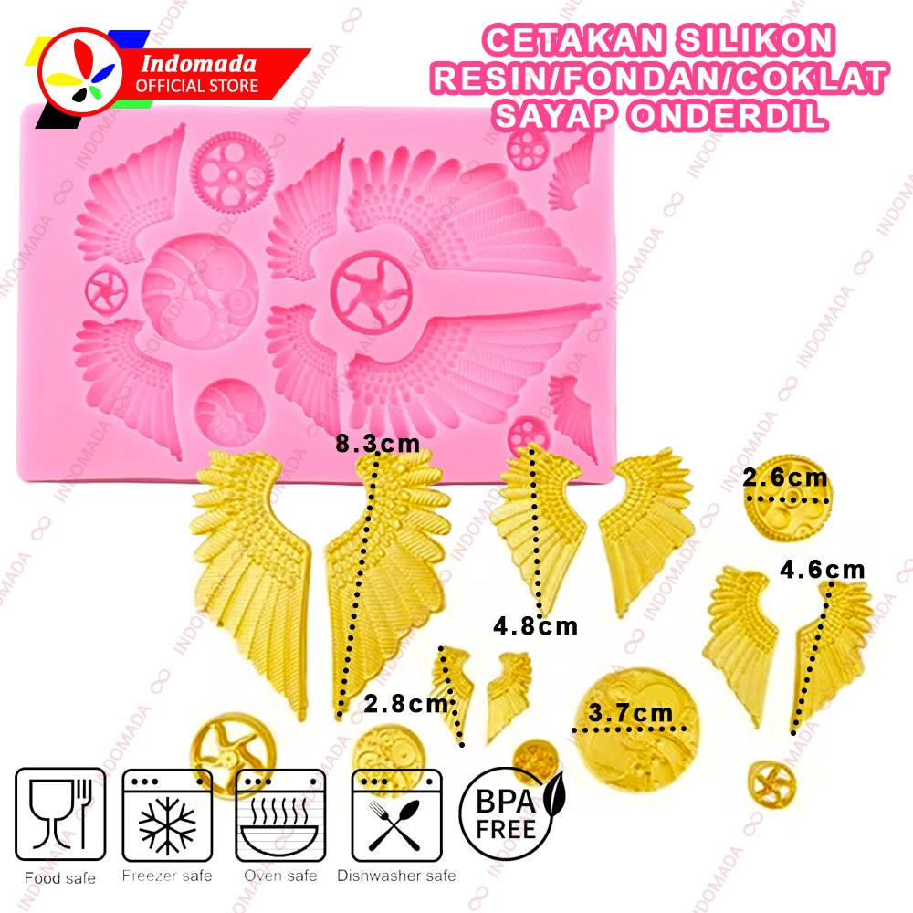 Jual Indomada Cetakan Fondant Silikon 15 Sayap Onderdil Besar Kecil ...