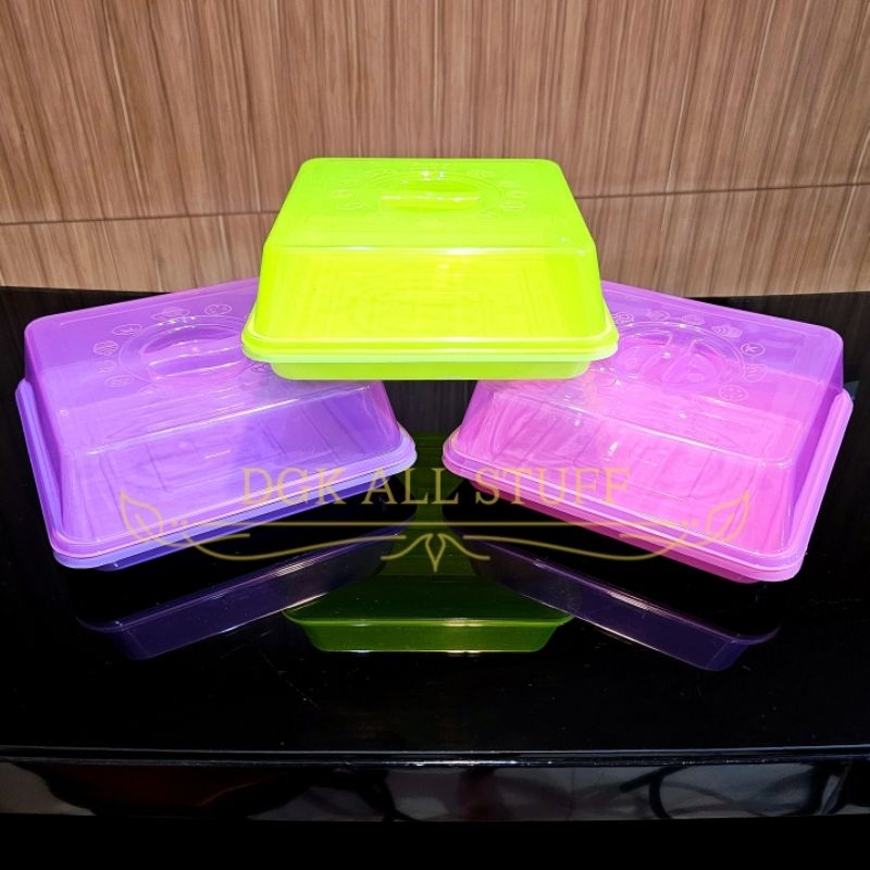 Jual Kotak Wadah Tempat Kue Bolu Roti Tawar Cake Donat Serbaguna Segi ...