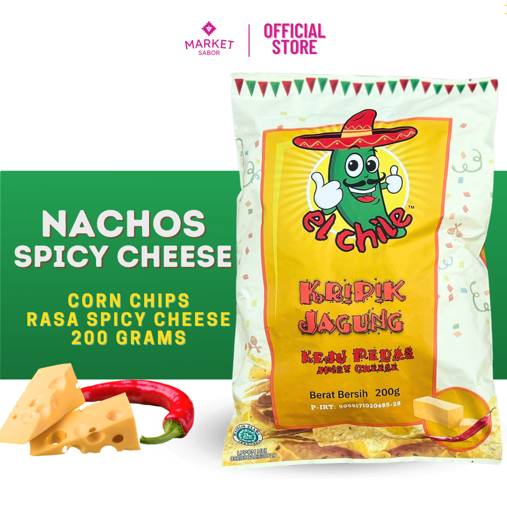Jual Nachos Chips El Chile 200g | Corn Tortilla Chips Rasa Spicy Cheese ...