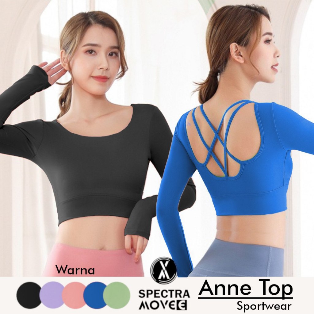 Jual Baju senam ANNE TOP baju olahraga wanita kaos sport kaos crop ...