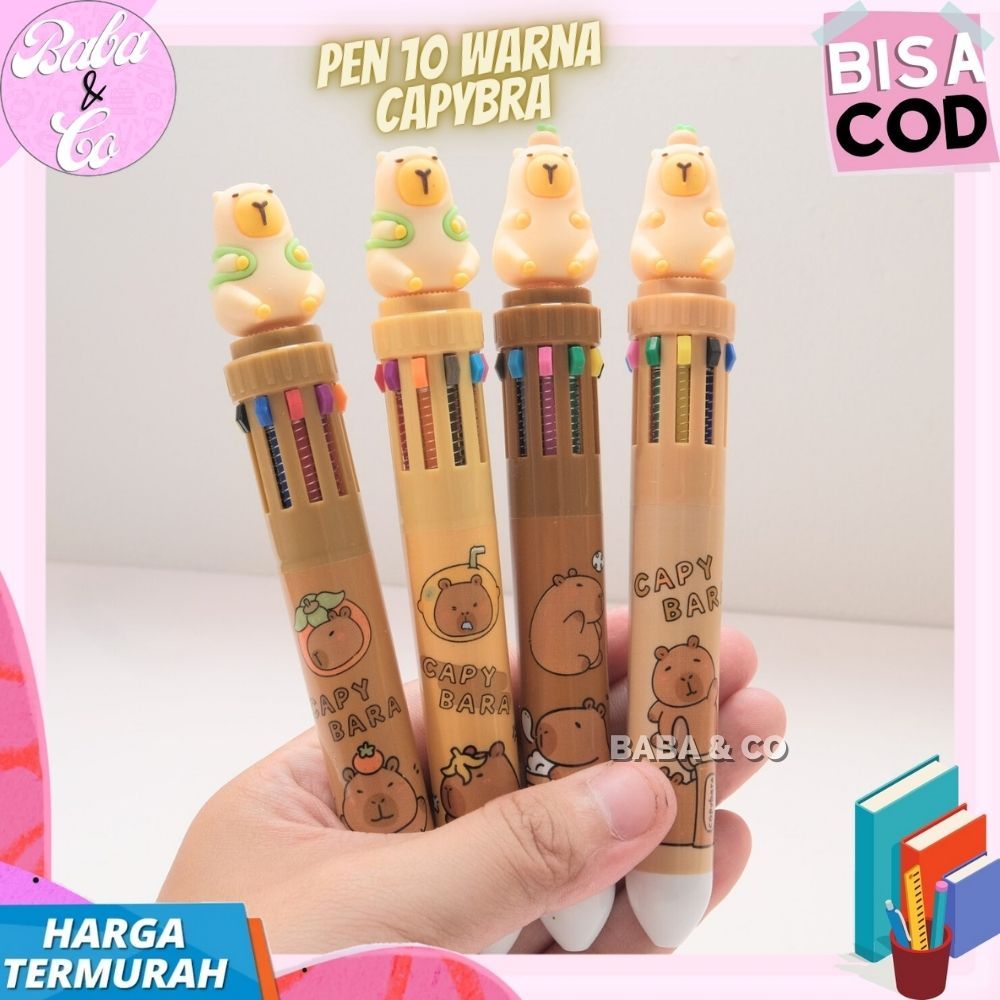Jual PEN 10 WARNA CAPYBARA PULPEN CAPYBARA 10 WARNA LUCU UNIK MURAH PEN ...