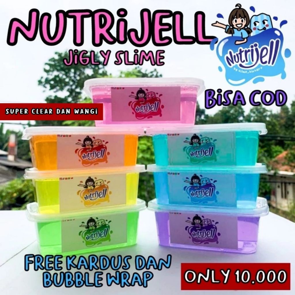 Jual NUTRIIJELL JIGLY SLIME BY SLIME_BINTARO|| SLIME MURAH || SLIME PREMIUM || CLEAR SLIME ...