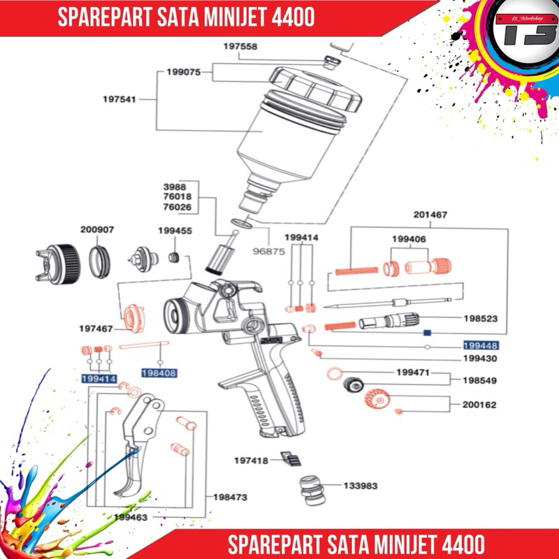 Jual sparepart sata Minijet 4400 original part | Shopee Indonesia