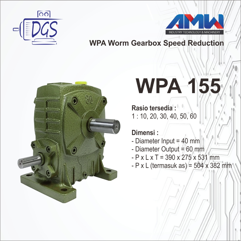 Jual AMW WPA 155 Worm Gearbox Speed Reducer | Shopee Indonesia