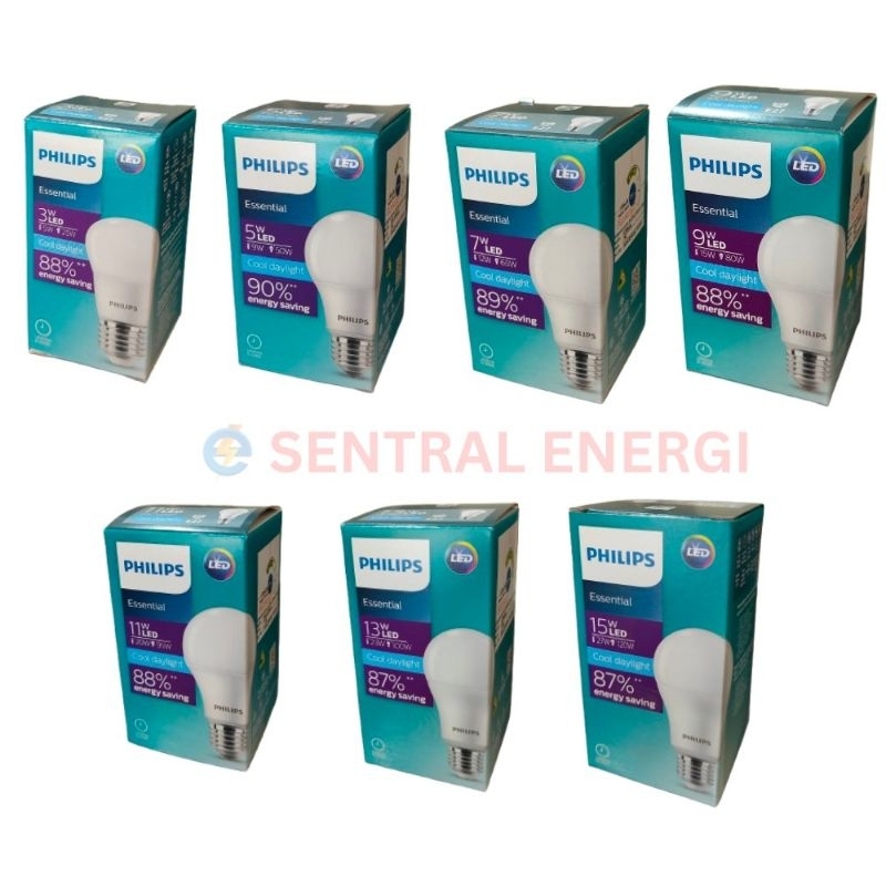 Jual Lampu Philips Essential LED Putih 3w, 5w, 7w, 9w, 11w, 13w, 15w | Shopee Indonesia