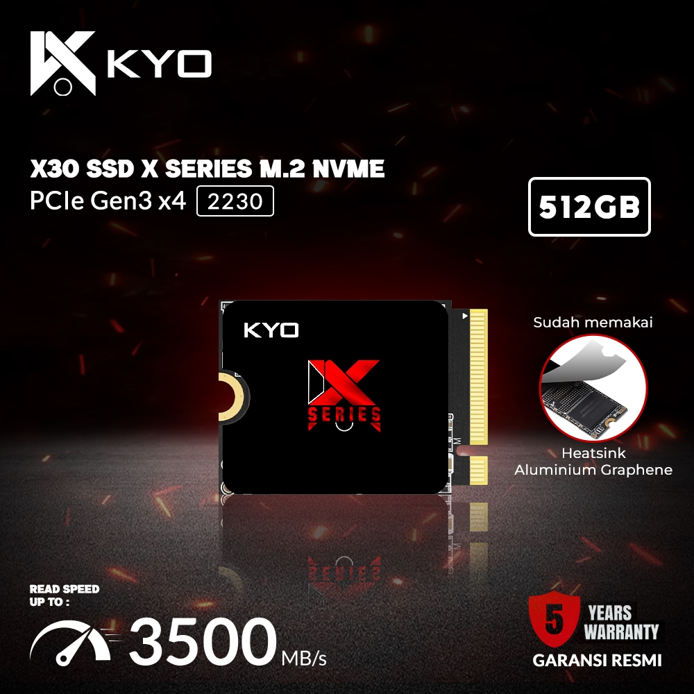 Jual KYO X30 2230 PCIe 3.0 X Series 512GB NVMe SSD M.2 NVMe Gen3 x4 ...