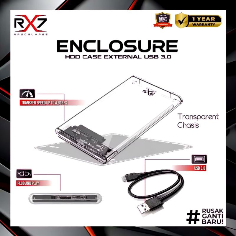 Jual RX7 SSD Enclosure 2.5" SATA USB 3.0 External Case ( BISA PAKAI UNTUK HDD JUGA) | Shopee ...