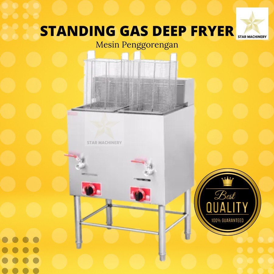 Jual CROWN Standing Gas Deep Fryer 2 Tank 2 Basket (2 x 14 liter ...