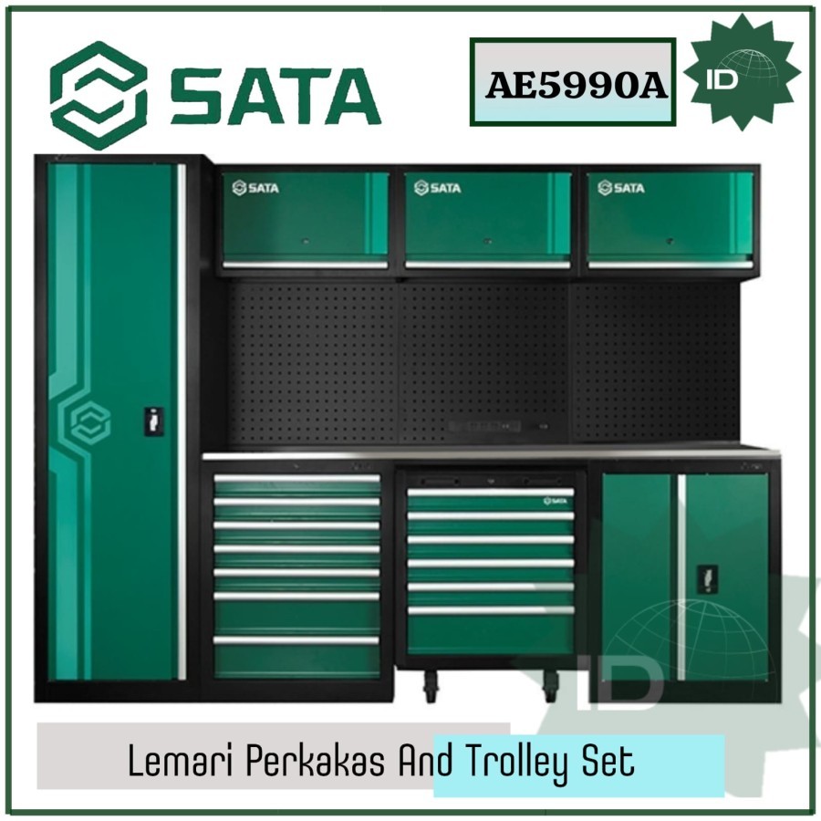 Jual Lemari Perkakas Set Trolley Perkakas Ruang Bengkel - Modular Workstation Standard Set ...