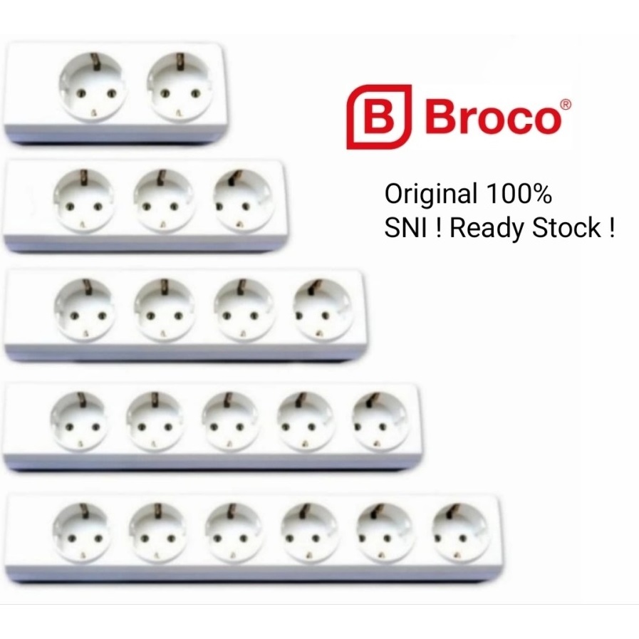 Jual Stop Kontak Broco Terminal 2 3 4 5 6 Lubang Broco Original Broco ...