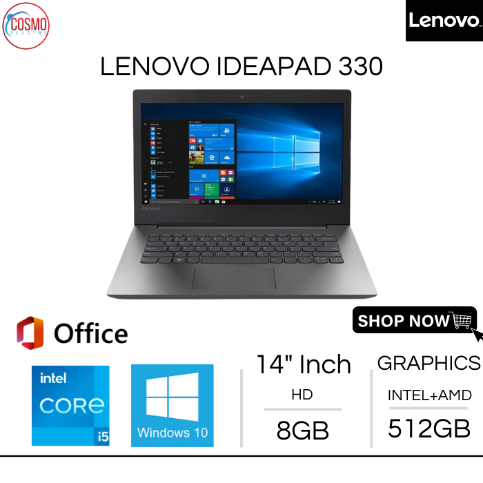Jual LENOVO IDEAPAD 330 INTEL CORE I5-8250U | RAM 8GB SSD 512GB | 14 INCH WINDOWS 10 + OFFICE ...