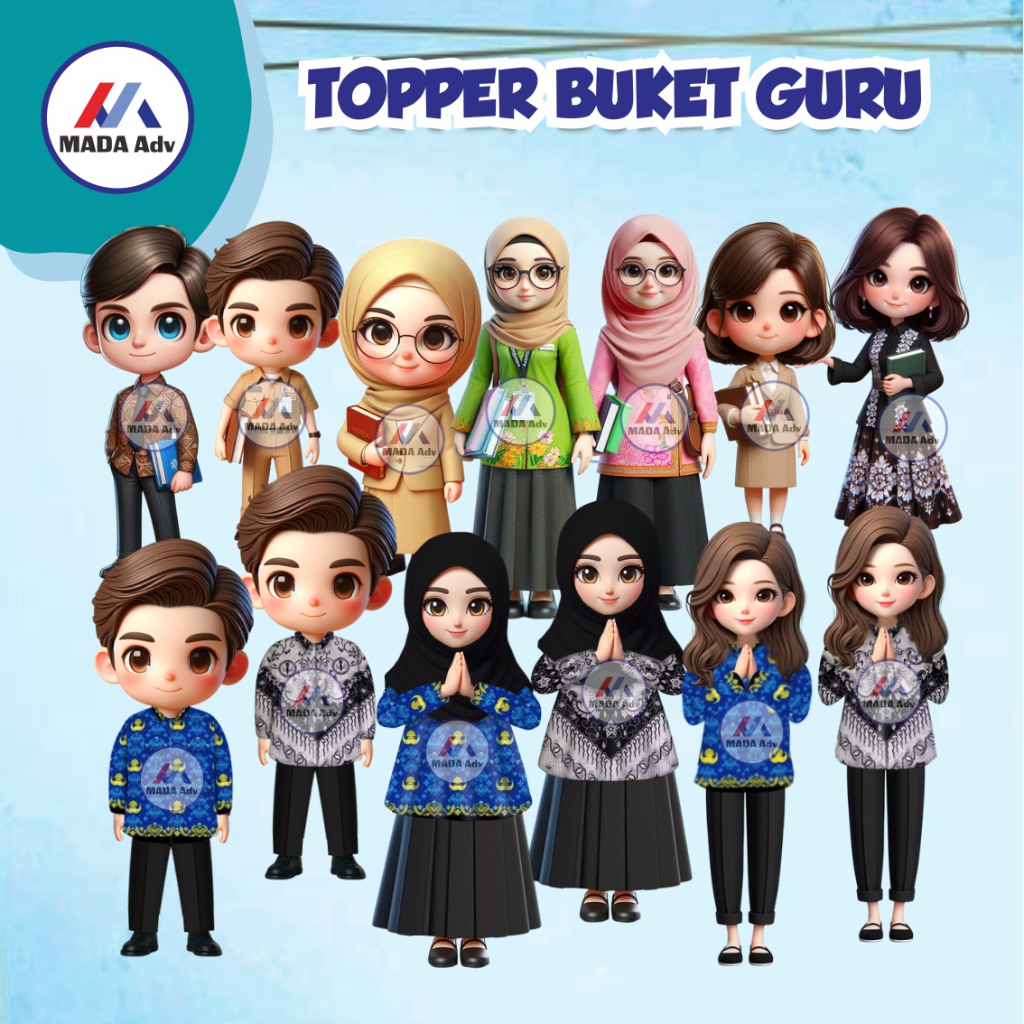 Jual Topper Guru 3D / Topper Buket Guru Lengkap / Topper Buket / Topper ...