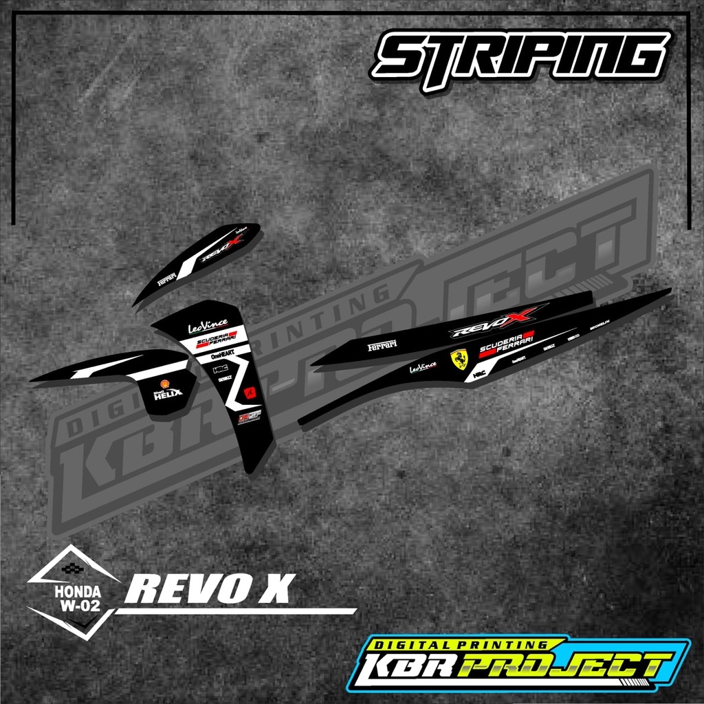 Jual COD Stiker REVO X striping motor HONDA sticker variasi Racing W-02 ...