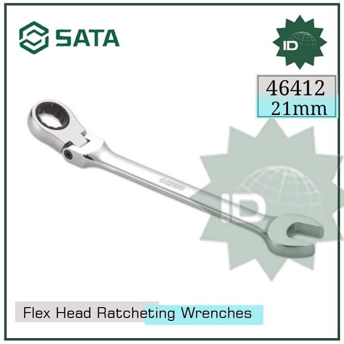 Jual Kunci Ring Pas 21MM Flex Head Ratcheting Wrenches 46412 SATA ...