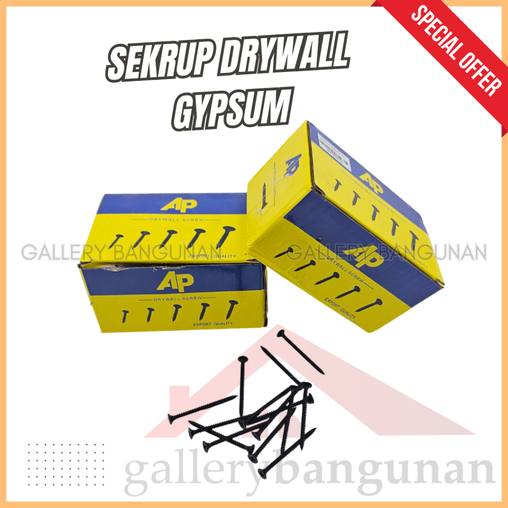 Jual Sekrup Drywall Gypsum 6x1 6x2 6x1 1/2 1/4 3/4 2.5cm 2cm 3cm 5cm 3 ...