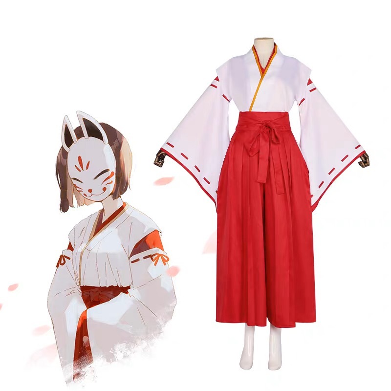 Jual Game Genshin Impact Witch Hanachiru Sato Cosplay Kimono Sets Miko ...