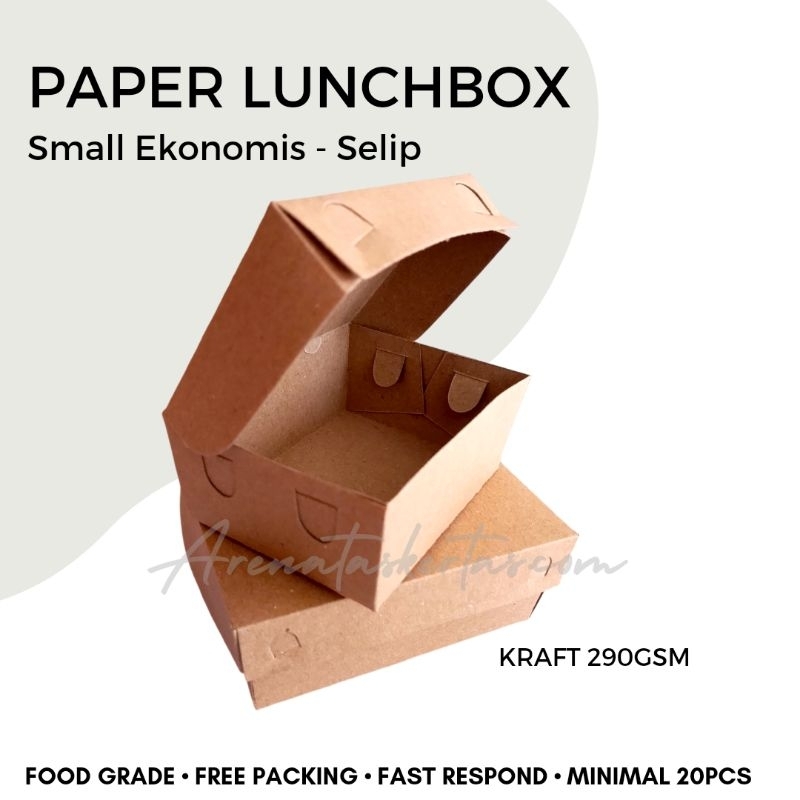 Jual Paper Lunch Box Small Ekonomis Selip | S Eco | Kraft Coklat Dus ...