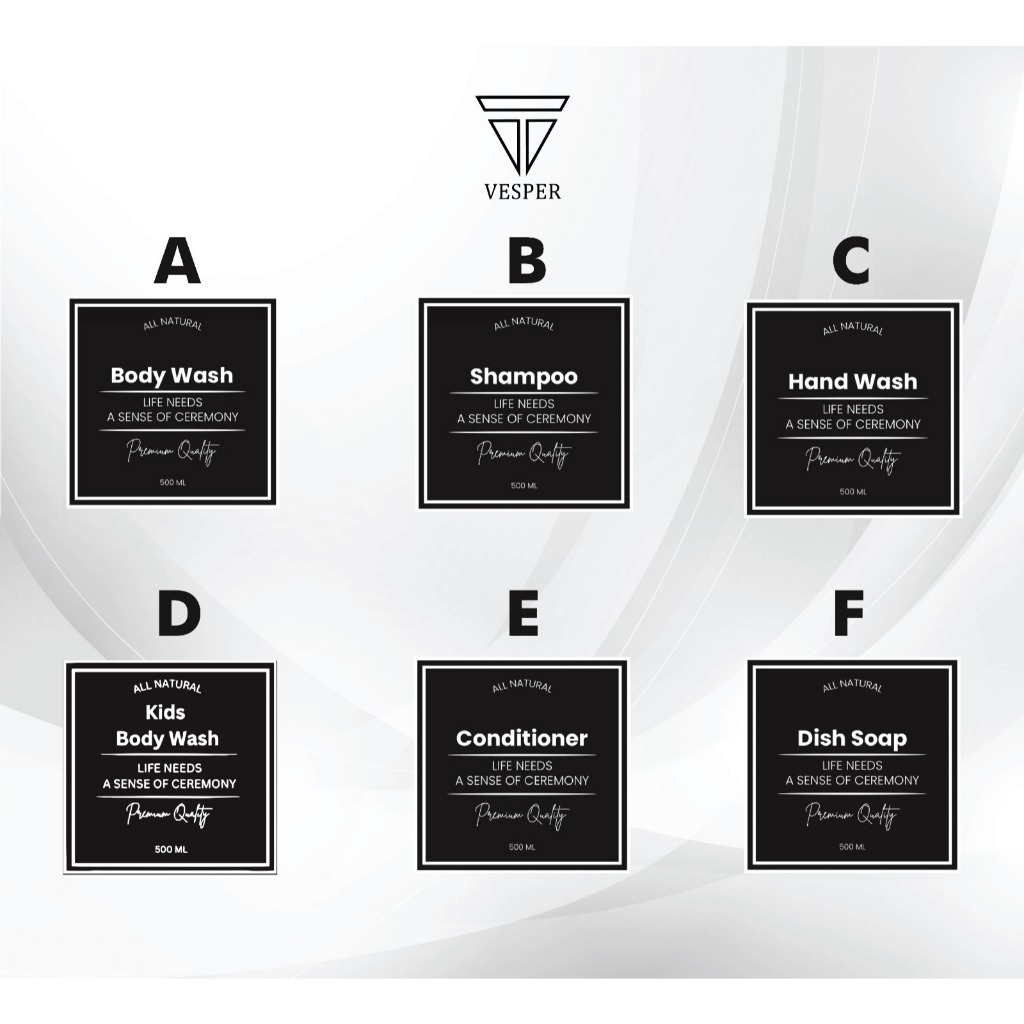 Jual sticker pet botol sabun body wash hand wash shampoo conditioner ...