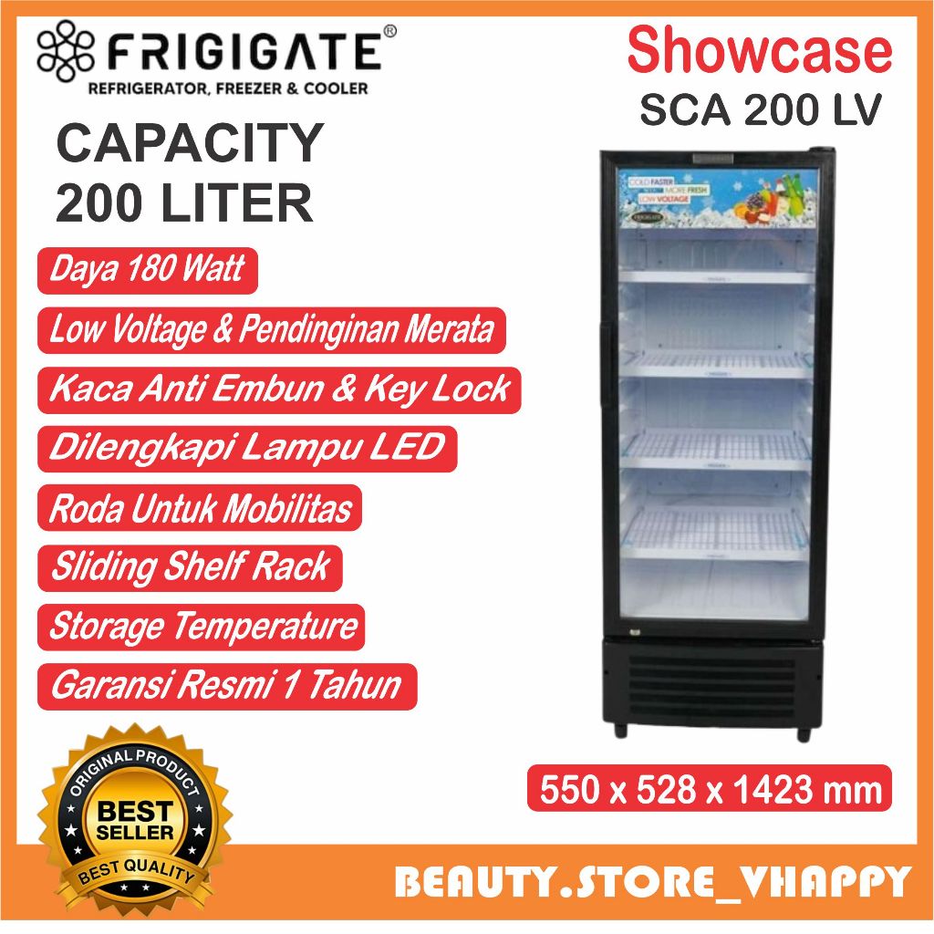 Jual Showcase 4 rak FRIGIGATE SCA 200 G frigigate 4RAK DISPLAY COOLER ...