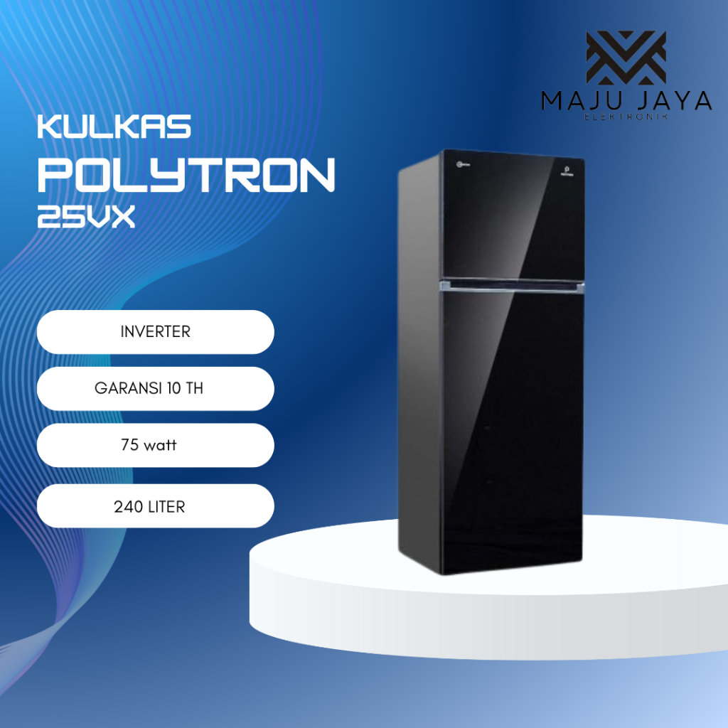 Jual Kulkas 2 Pintu POLYTRON 25 VX Jumbo 240 Liter Pintu Kaca INVERTER ...