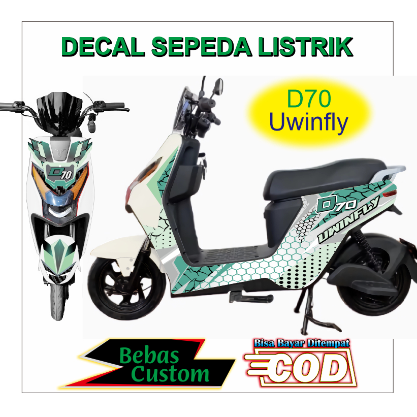 Jual custom stiker D70 D75 Uwinfly STRIPING Sepeda Listrik DECAL Merek ...