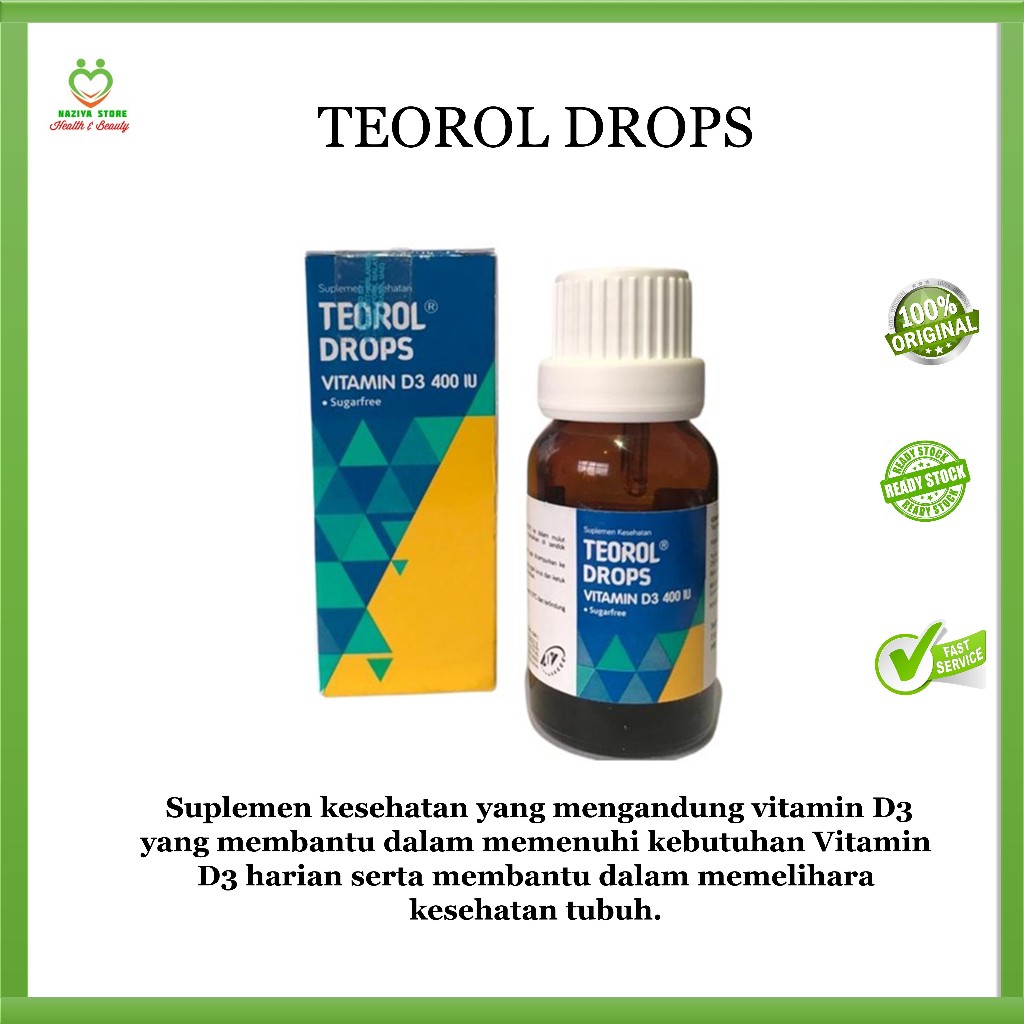 Jual TEOROL DROPS VITAMIN D3 400 IU 12,5 ml - Suplemen Vitamin D - Bayi ...